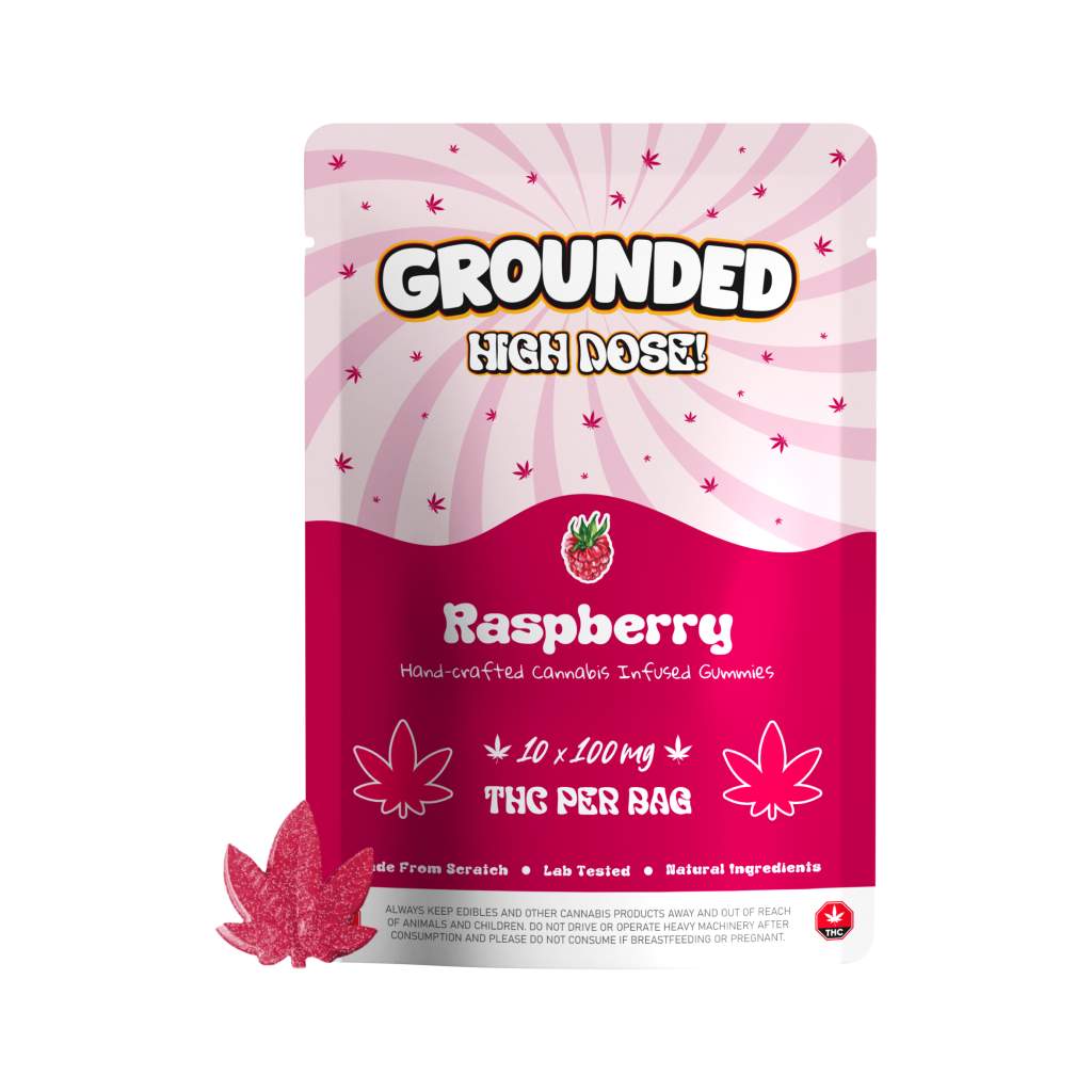 Buy Grounded High Dose Leafs – Raspberry 1000mg Gummies Online at Bud ...